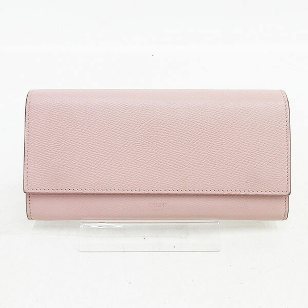Celine Long Wallet Large Flap Pink Leather - Gem